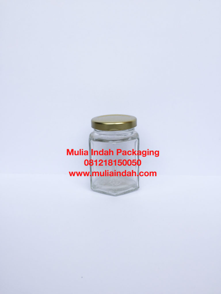 Botol Kaca Selai Hexagonal 100ml | Mulia Indah